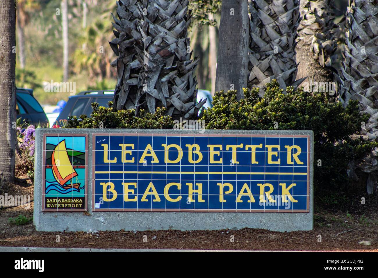 August 13, 2021 - Santa Barbara, CA: Leadbetter Beach Park one of three ...