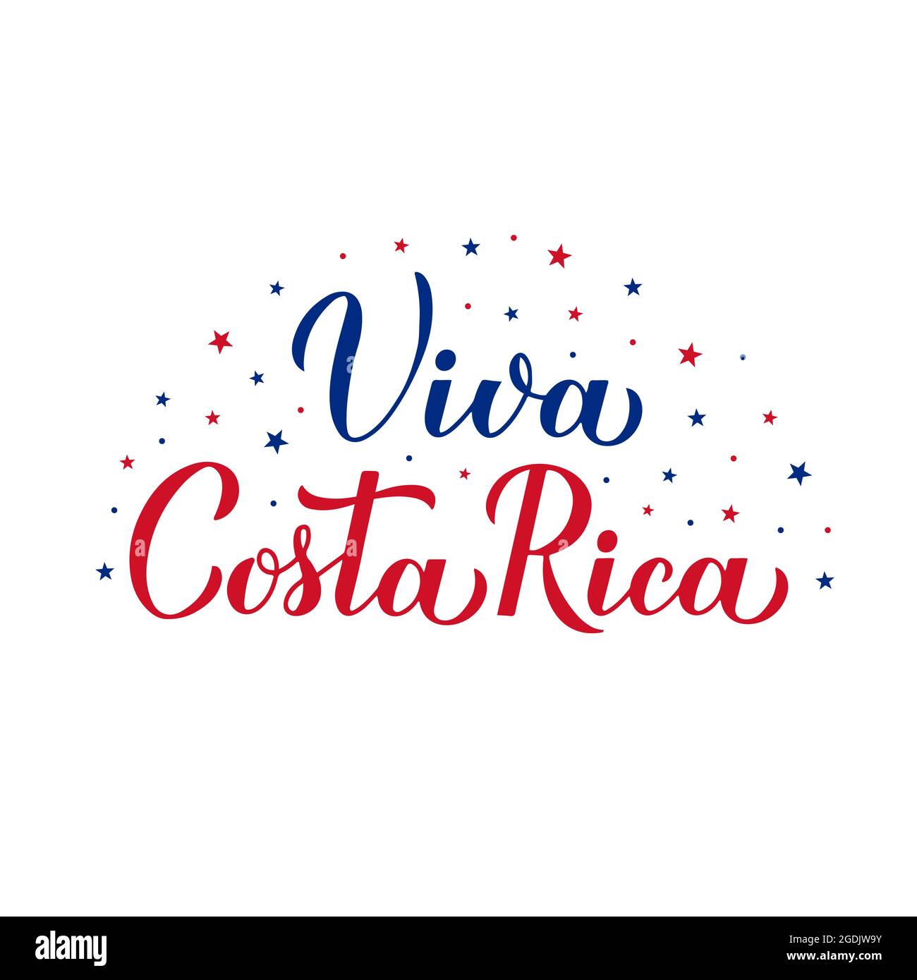 Viva Costa Rica Long Live Costa Rica lettering in Spanish. Honduran ...