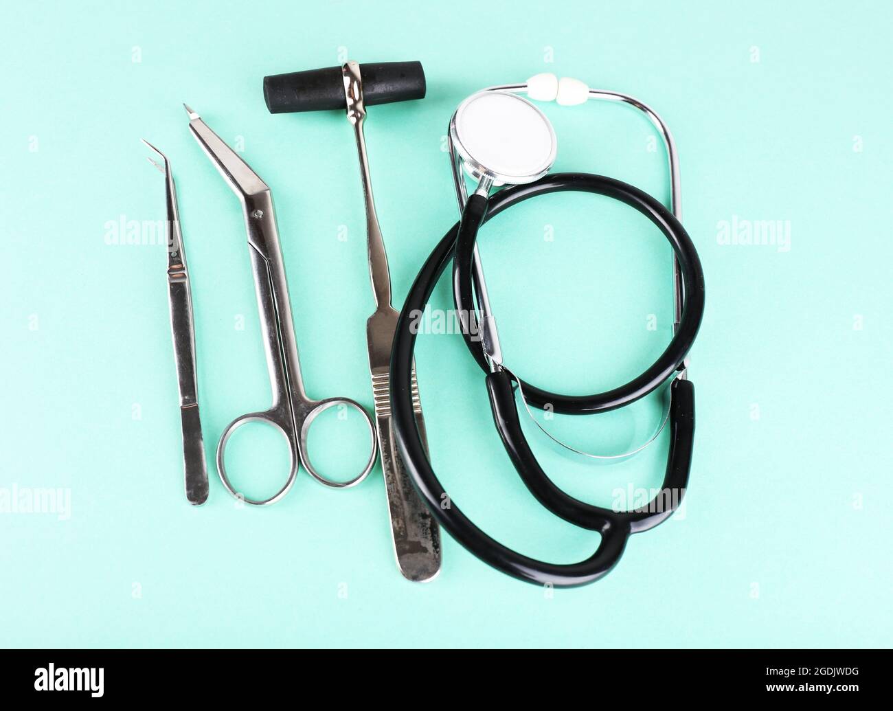 Stethoscope and operating kit isolated on white Stock Photo - Alamy
