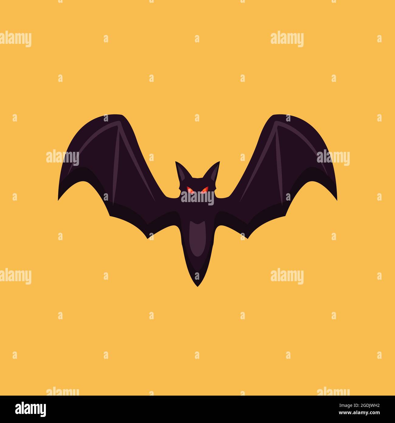 bat flat style illustration vector image, bat isolated design Stock ...