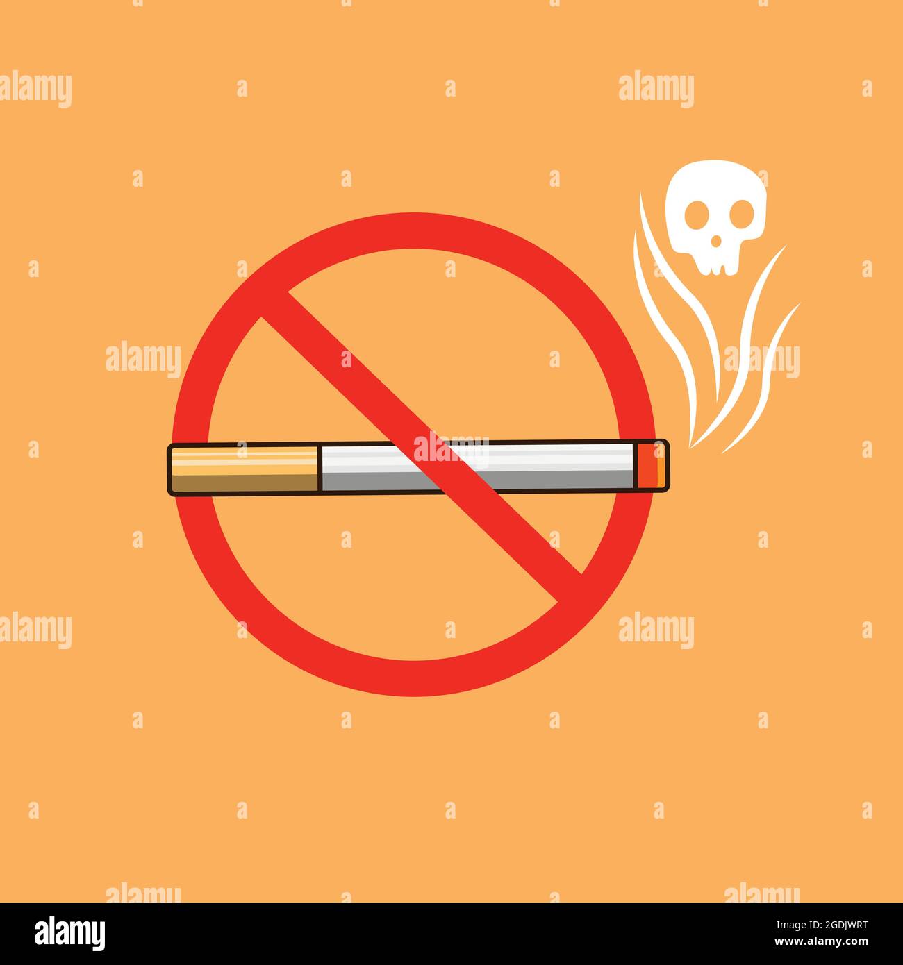 smoking with skull smoke illustration vector image, symbol smoking can ...