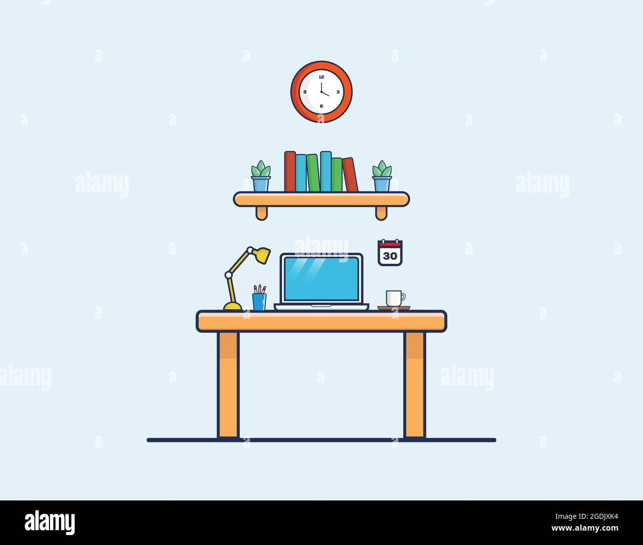 Keyboard cup coffee stationery Stock Vector Images - Alamy