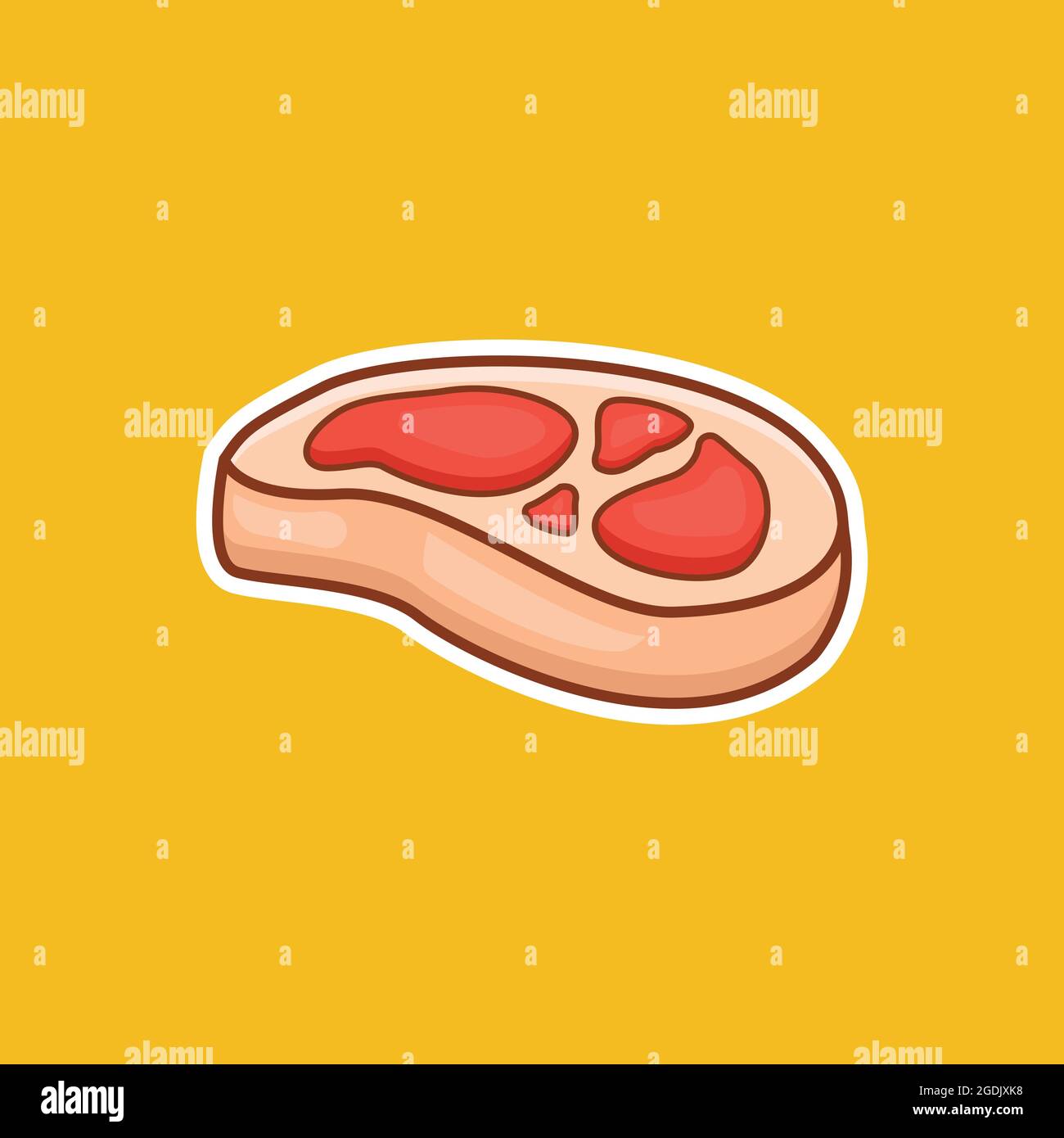 steak meat with simple style illustration, meat vector, meat icon ...
