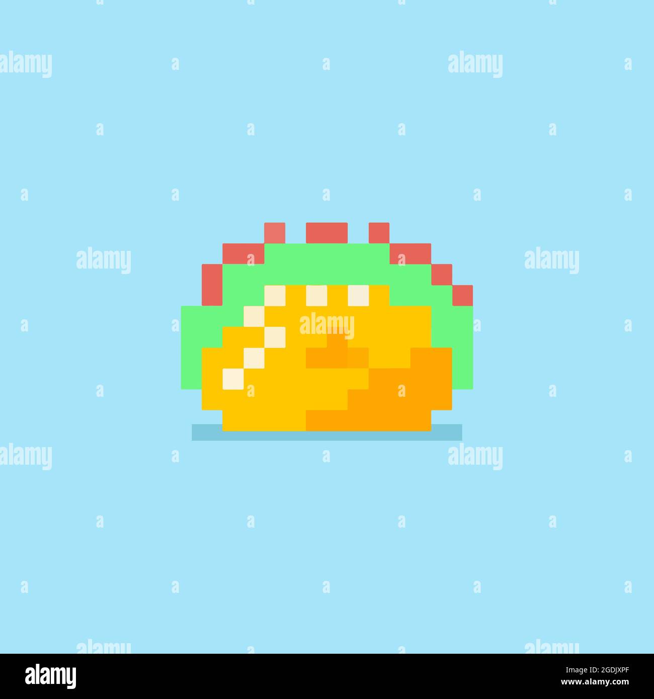 taco illustration with the pixel art style, taco pixel design, taco ...