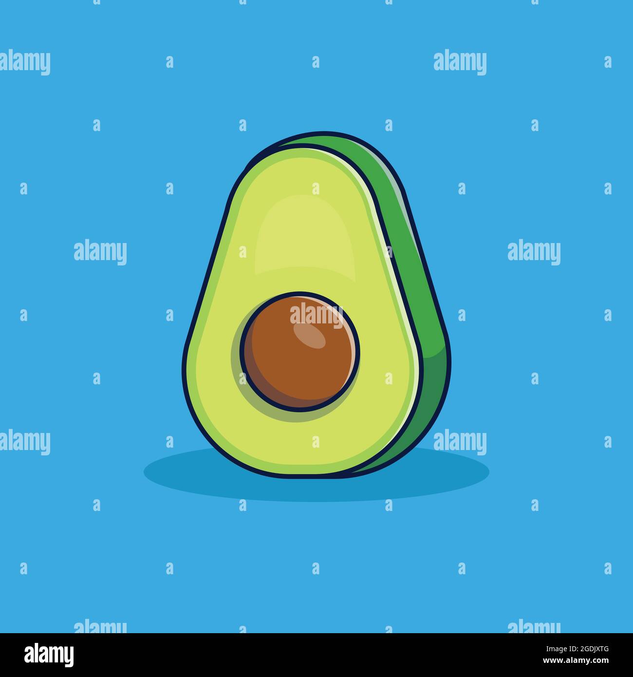 avocado illustration with simple style, avocado vector isolated design ...