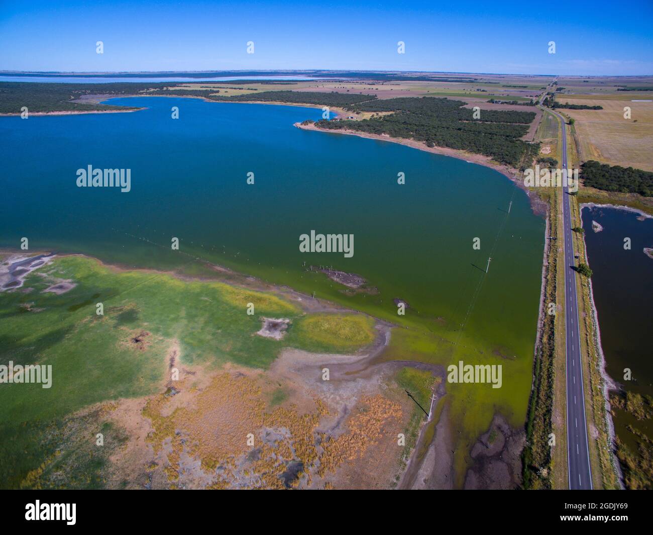 Salt Lagoon in Pampas landscape, La Pampa Province, Patagonia ...
