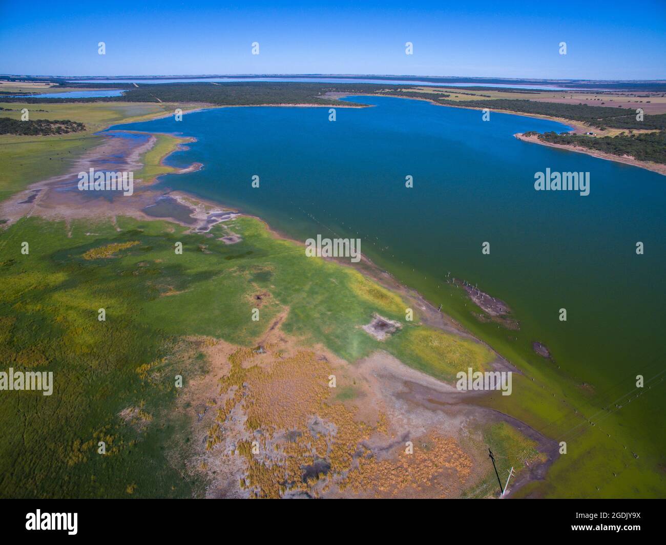 Salt Lagoon in Pampas landscape, La Pampa Province, Patagonia ...