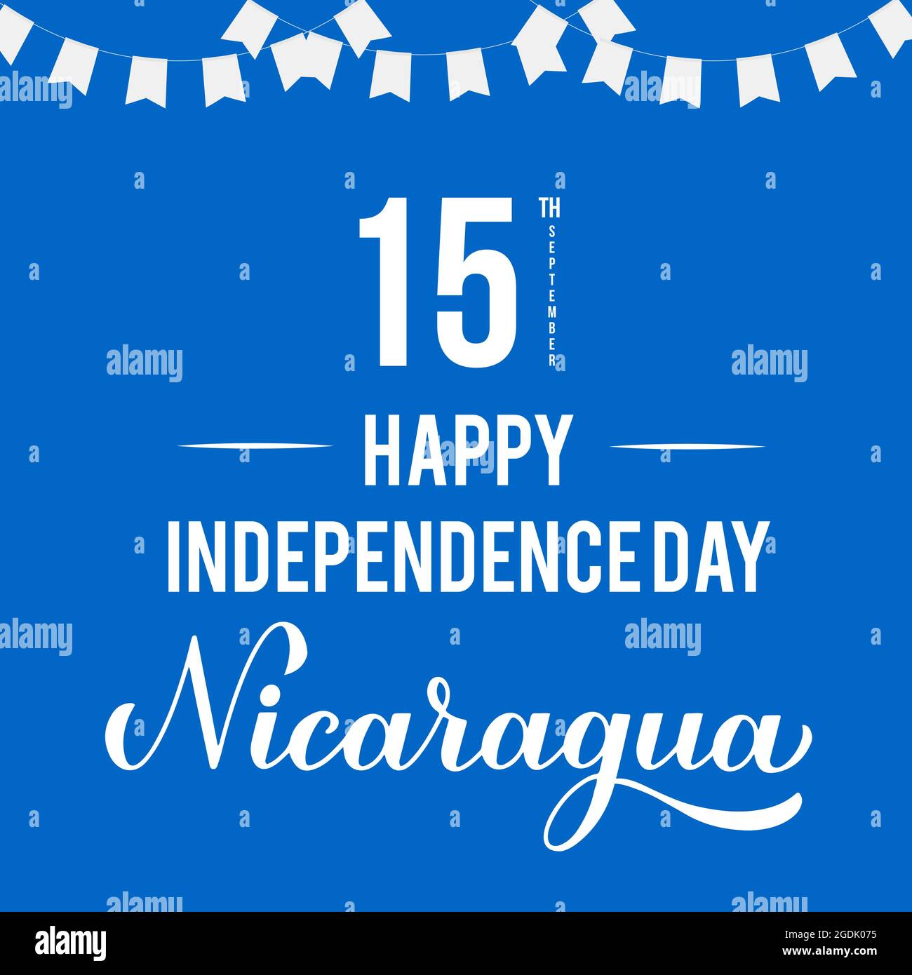Nicaragua Independence Day typography poster. National holiday ...