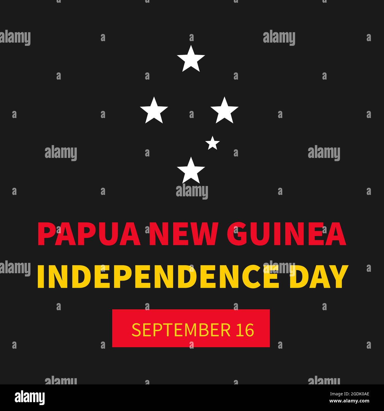 Papua New Guinea Independence Day typography poster. National holiday ...