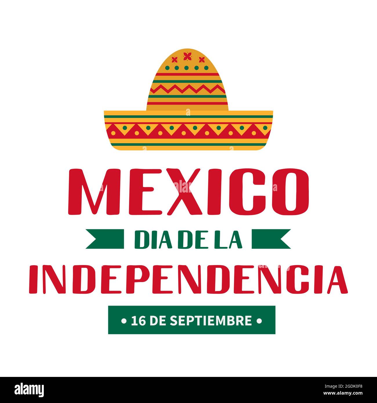 Mexico Independence Day typography poster in Spanish. National holiday ...