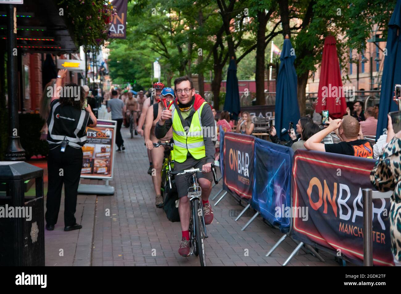 Cyclists Bared As They Dared On Manchesters Canal Street During The 2021 Annual World Naked