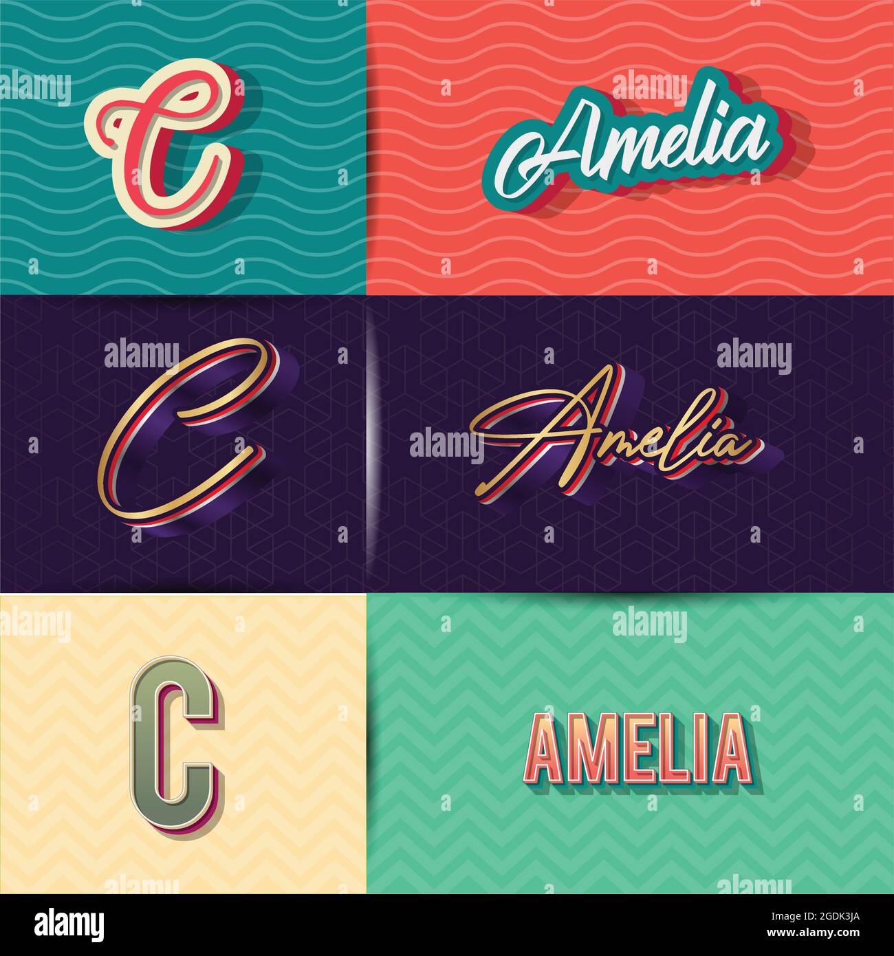 Amelia name design Stock Vector Images - Alamy
