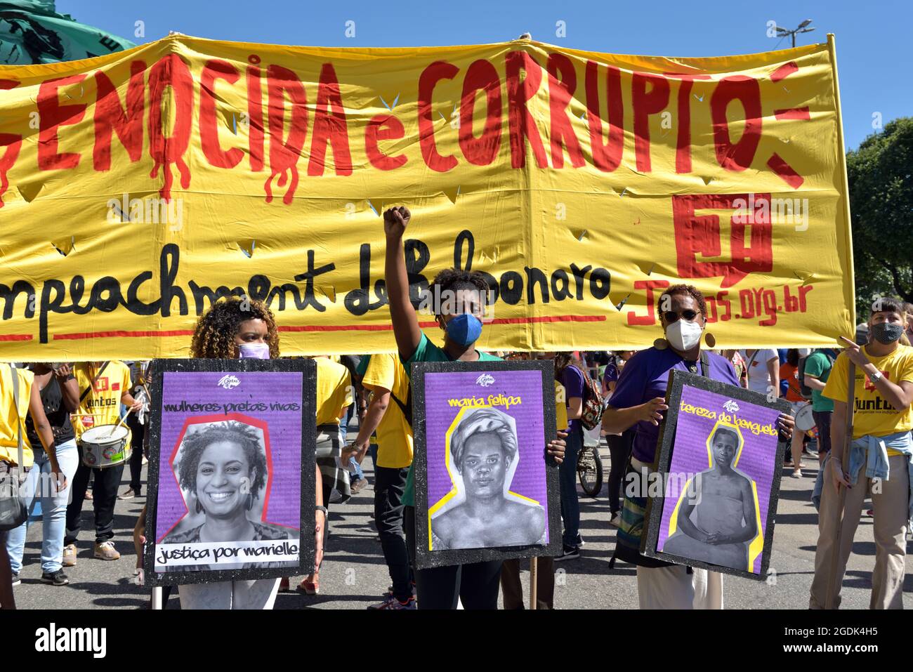 Brazil – July 24, 2021: Marchers angry over Brazil's President Jair ...