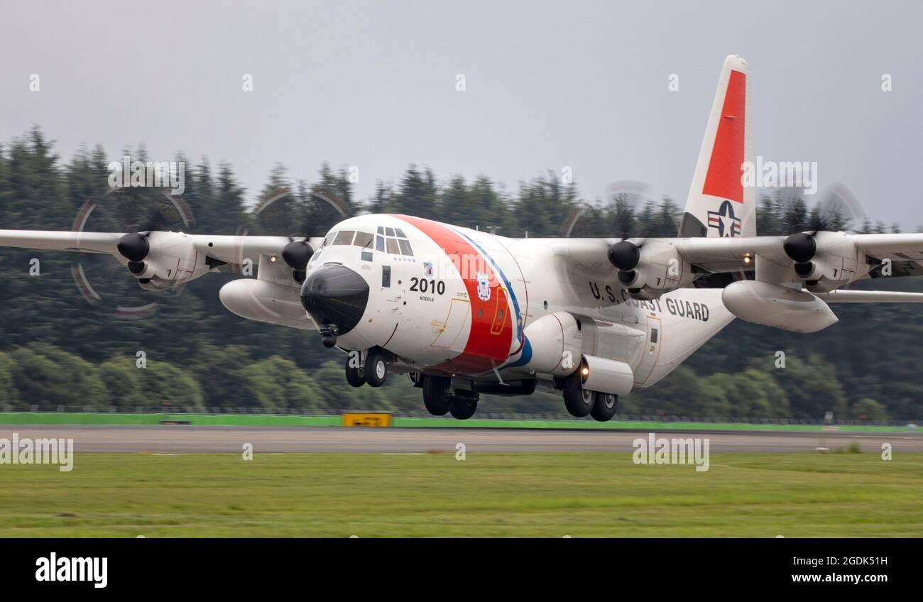 U.S. Coast Guard HC-130J Super Hercules assigned to Air Station Kodiak ...