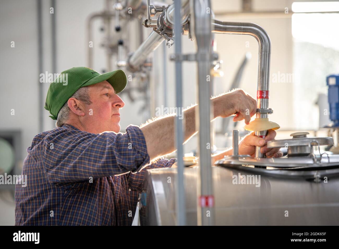 Dairy Processing at Broom Bloom Stock Photo - Alamy