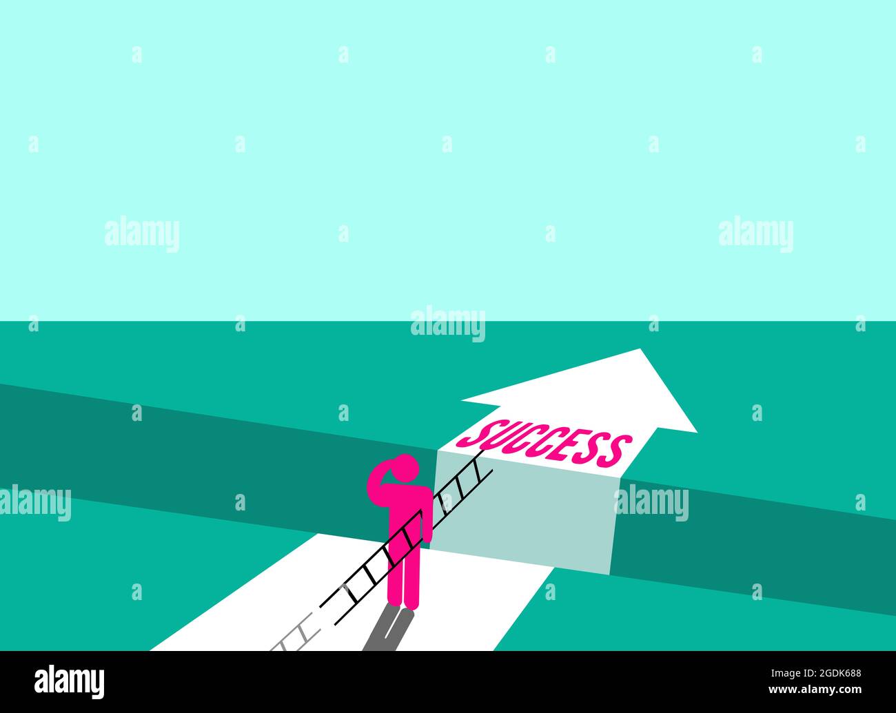 Business gap arrow illustration White Arrow road in Blue background ...