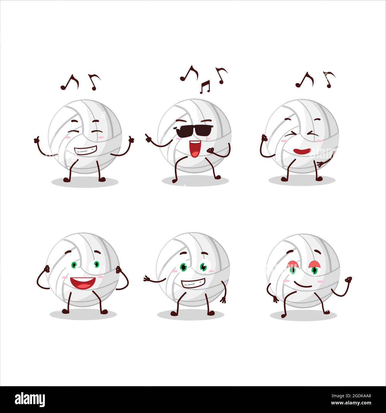 An image of white volleyball dancer cartoon character enjoying the ...