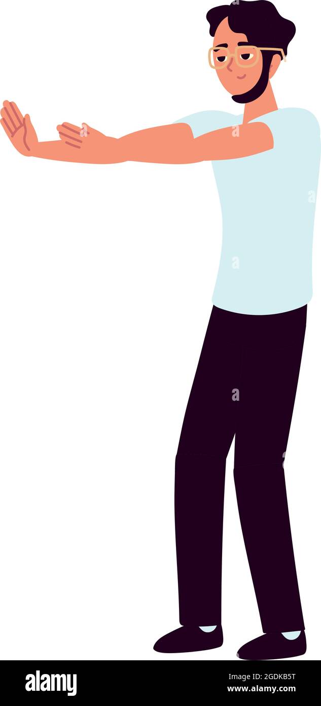 man stretching arms Stock Vector Image & Art - Alamy