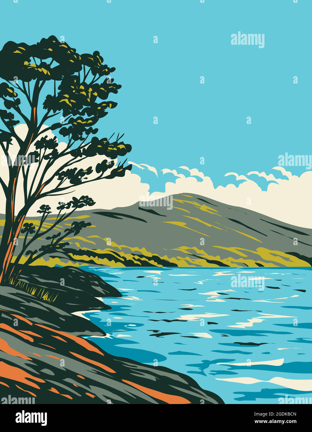 Loch lomond trossachs national park Stock Vector Images - Alamy