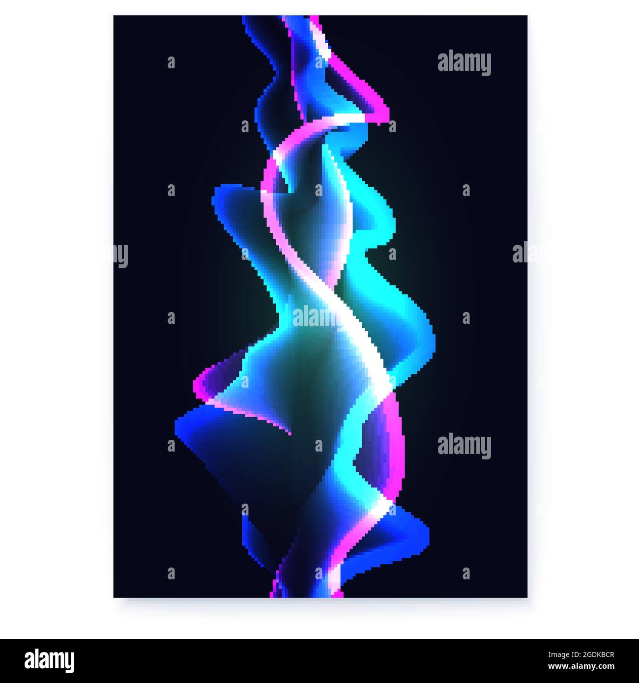 Flowing multi colored blended lines. Poster isolated on white ...
