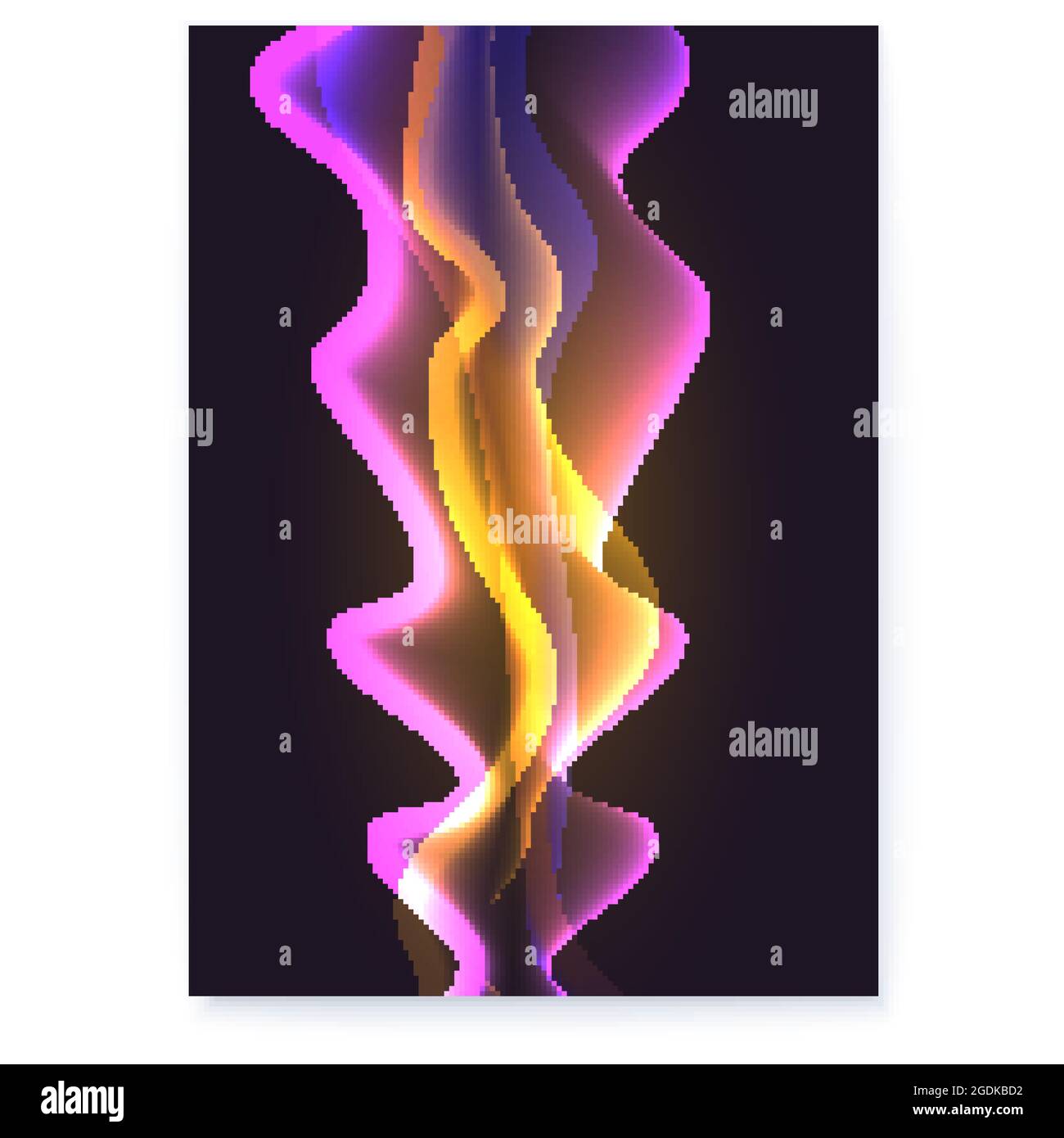 Flowing multi color smoke effect. Blended glowing lines. Poster ...