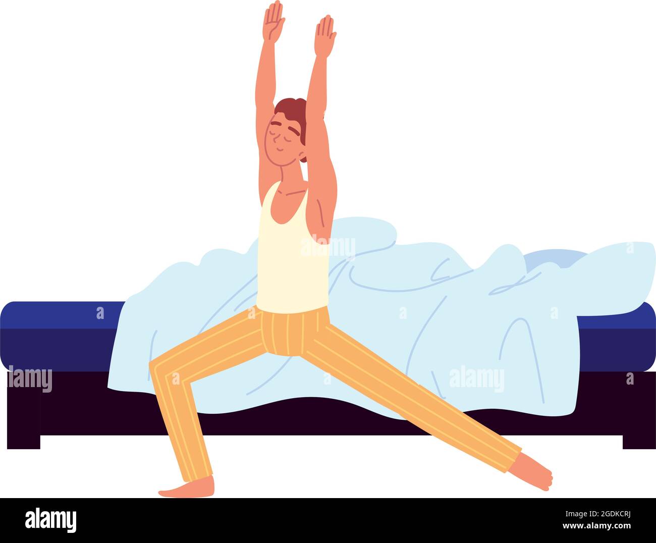 man wake up and doing exercise Stock Vector Image & Art - Alamy
