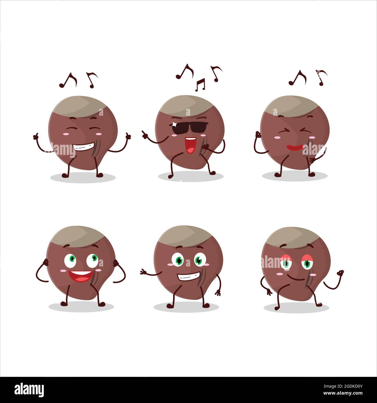 An image of acorn dancer cartoon character enjoying the music. Vector ...