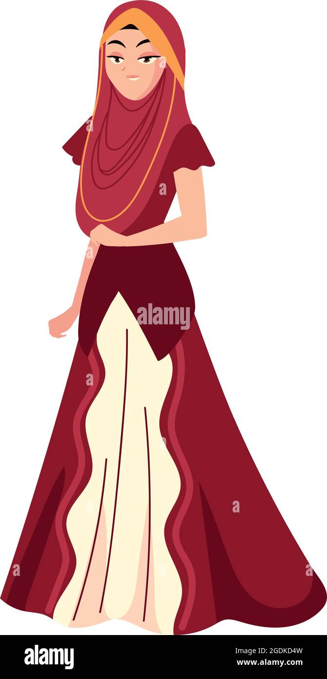 Beautiful happy muslim arabic hijab Stock Vector Images - Alamy