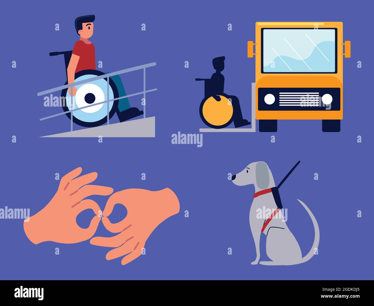 set of disabled accessibility Stock Vector Image & Art - Alamy