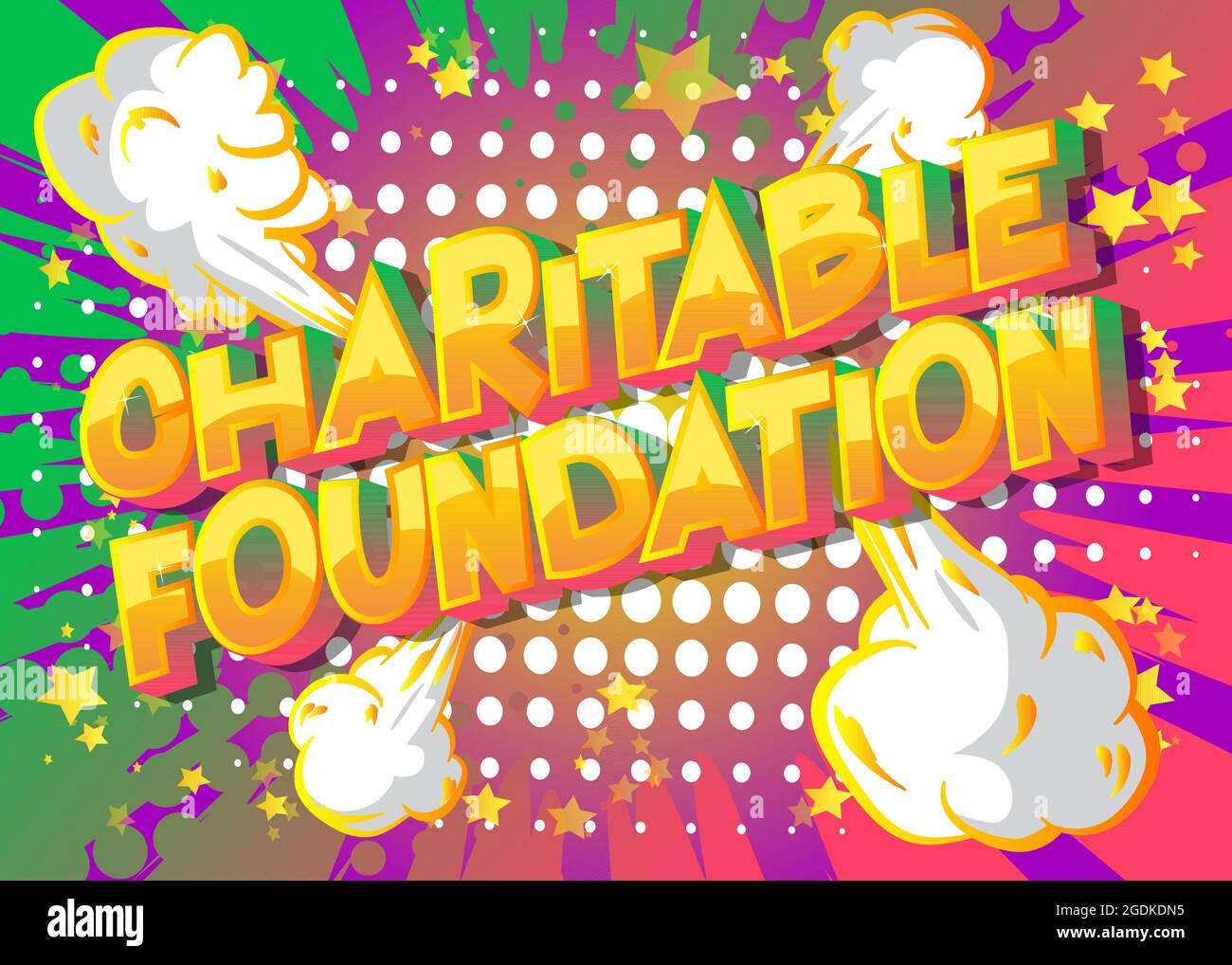 Charitable Foundation - Comic book, cartoon words, with text effect ...