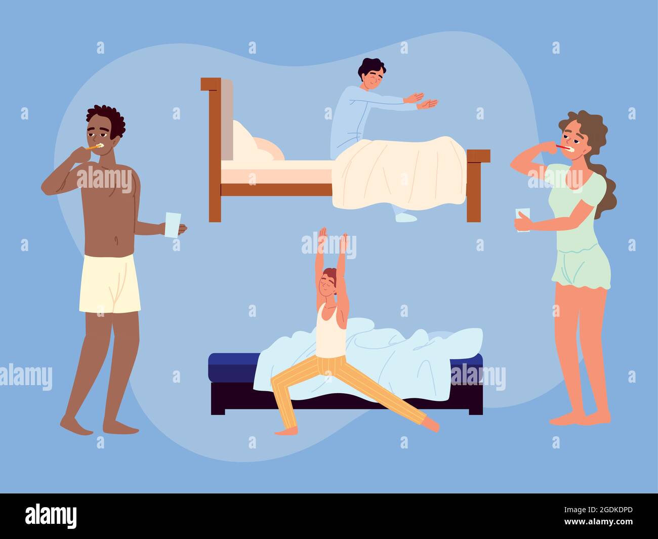 people making morning routine Stock Vector Image & Art - Alamy