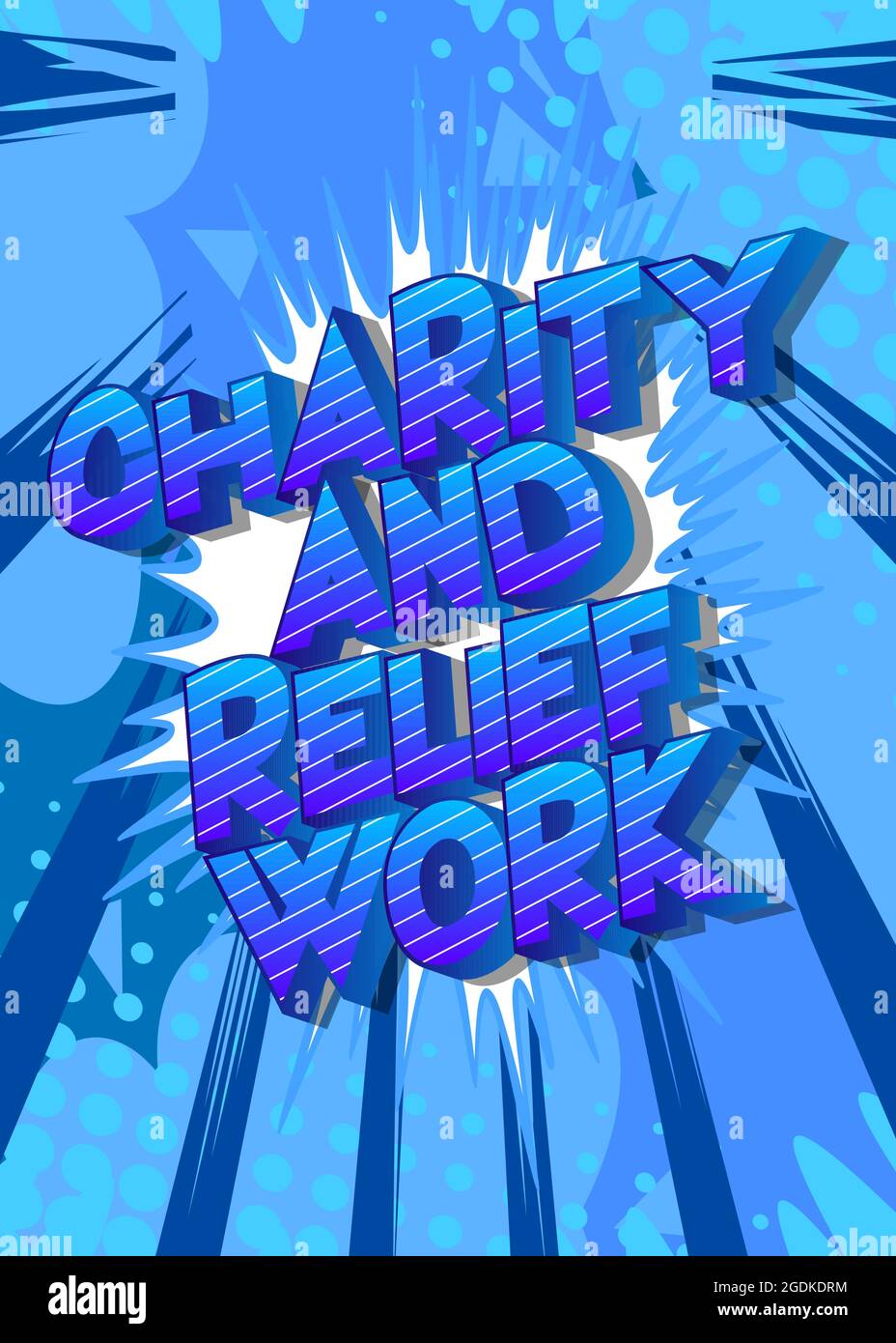 Charity and Relief Work - Comic book, cartoon words, with text effect ...