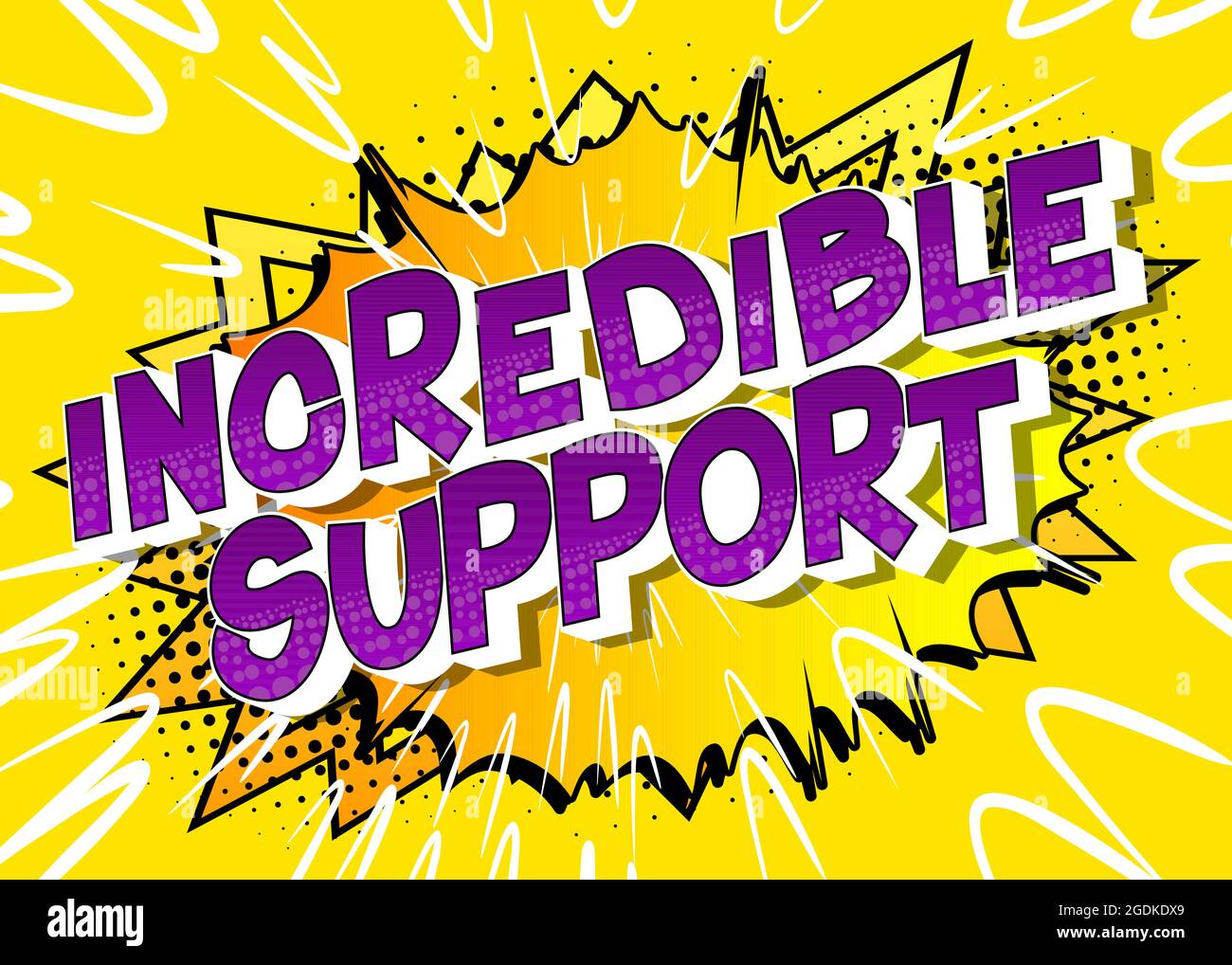 Incredible Support - Comic book, cartoon words, with text effect ...