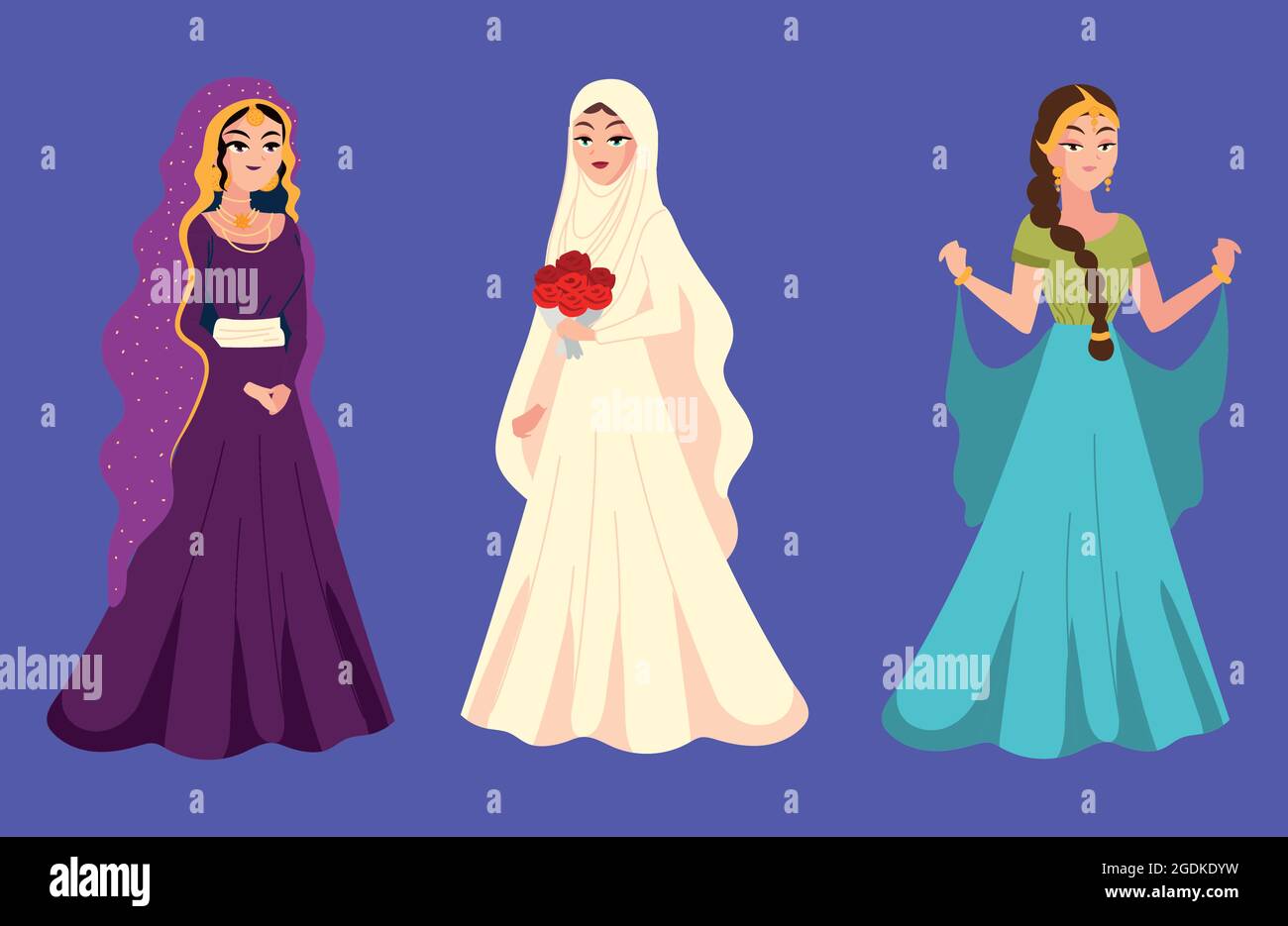 group arabic brides Stock Vector Image & Art - Alamy