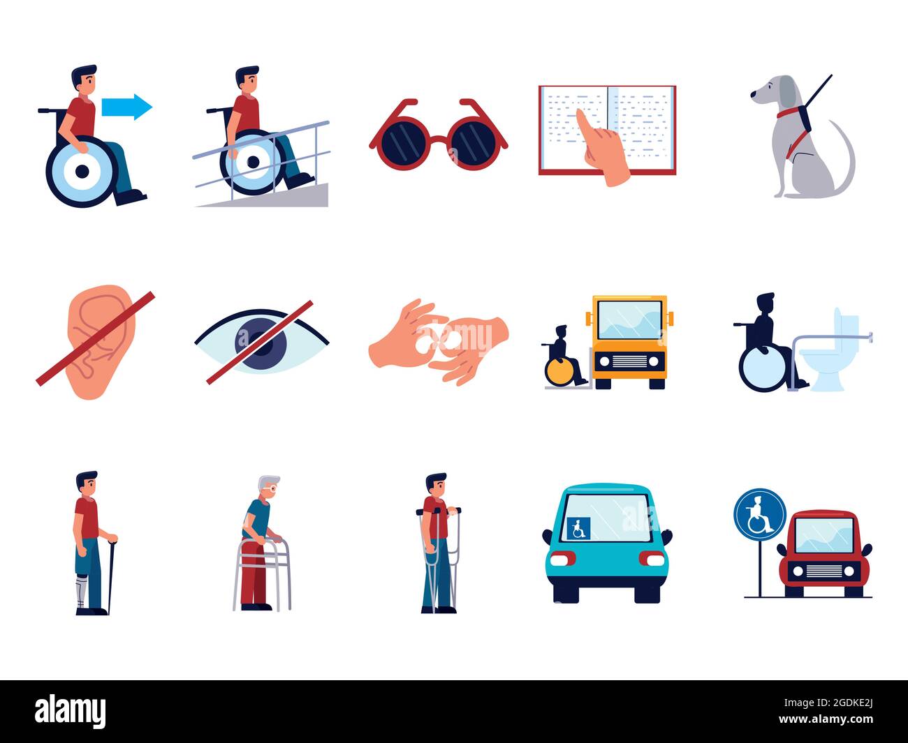 disability icons set Stock Vector Image & Art - Alamy