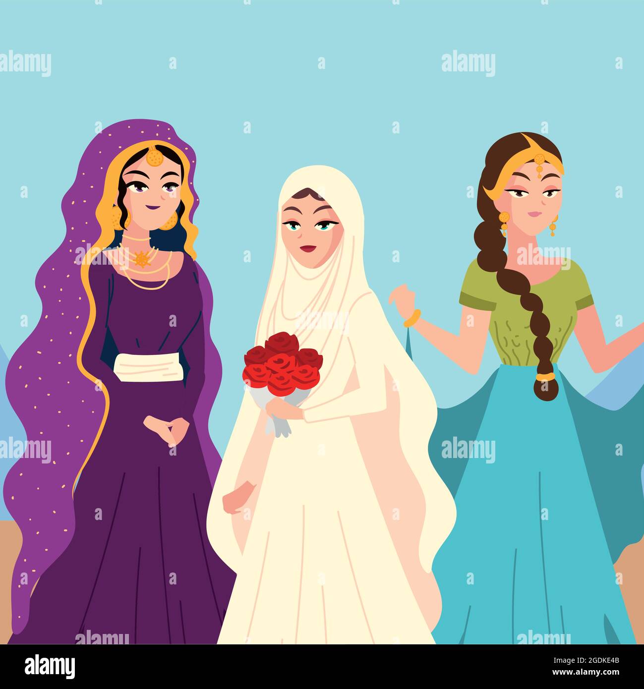 Beautiful brides Stock Vector Images - Alamy