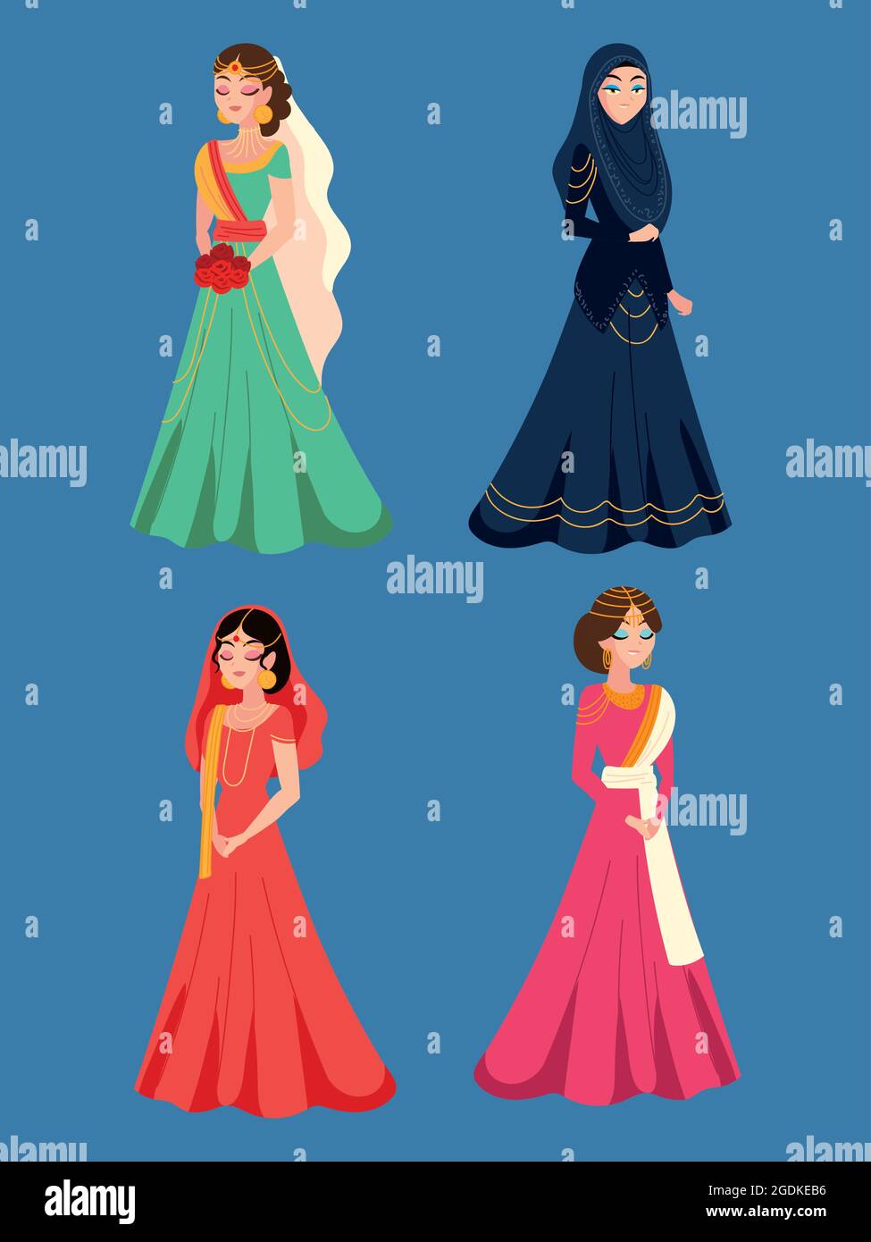 Beautiful brides Stock Vector Images - Alamy