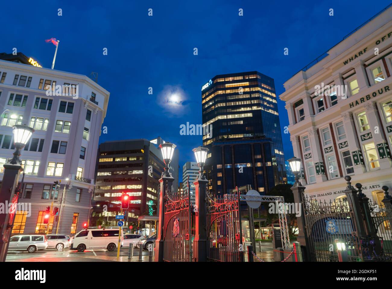 Wellington New Zealand July 27 2021;Illuminated city commercial skyline ...