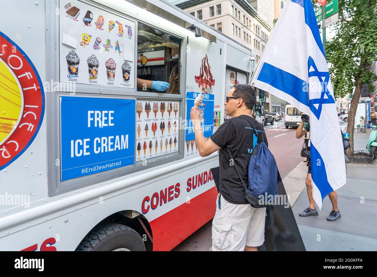 Protester gets free ice cream at the end of the rally.Protesters staged ...