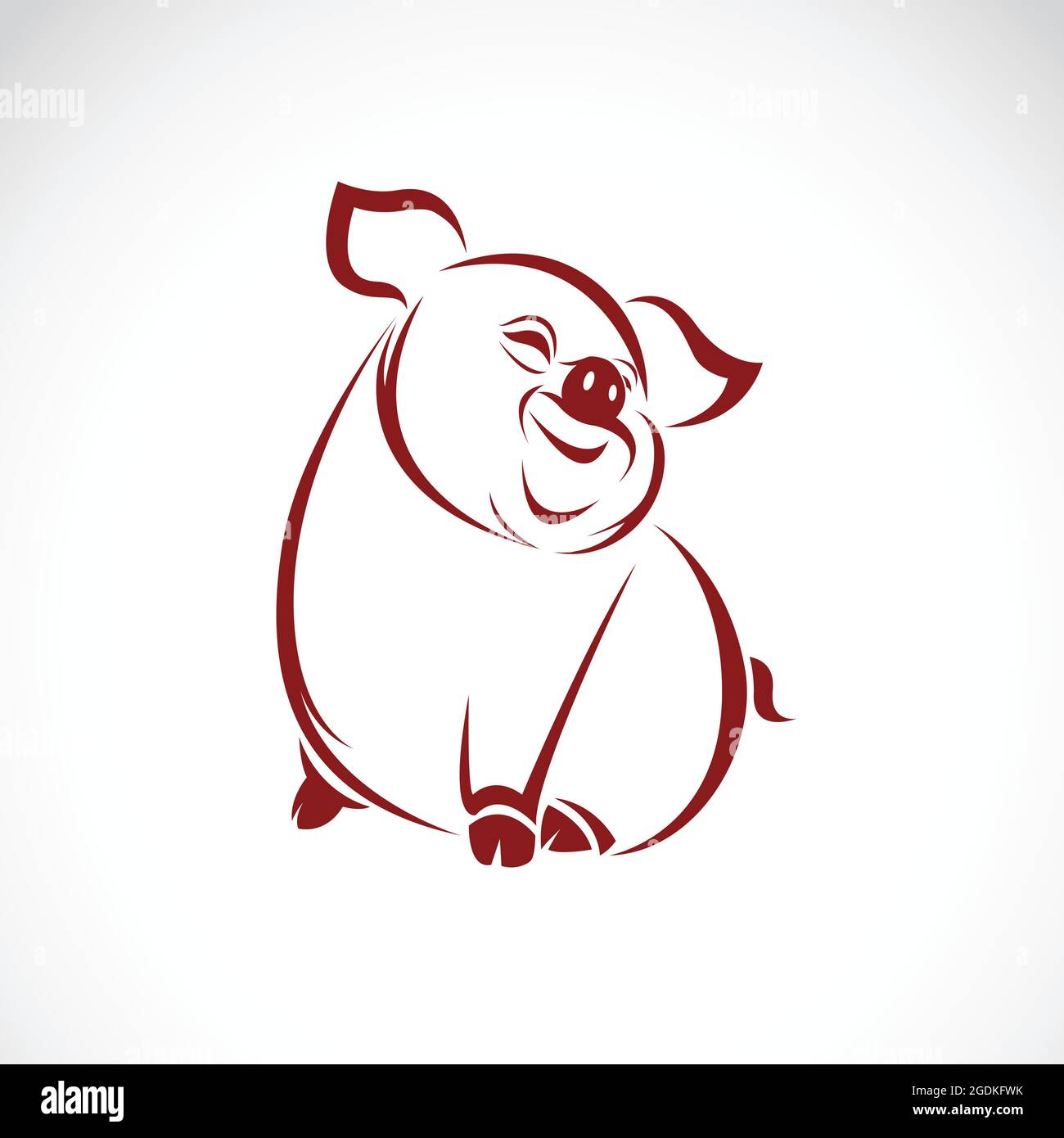 Vector image of a pig on white background. Easy editable layered vector ...
