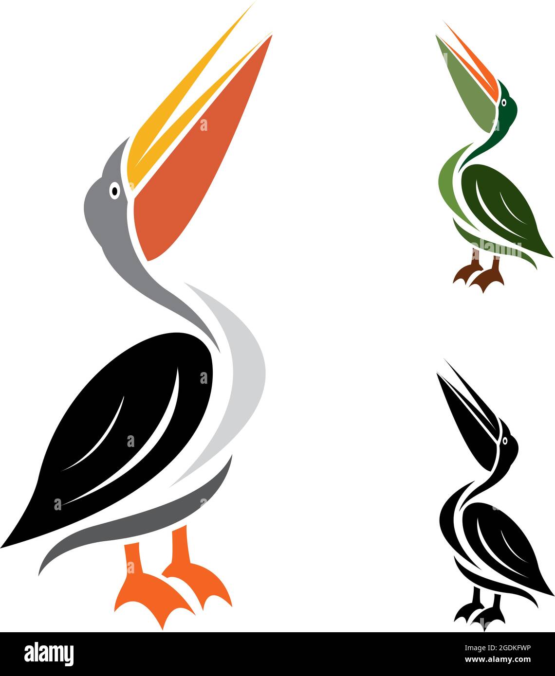 Vector image of stork on white background. Easy editable layered vector ...