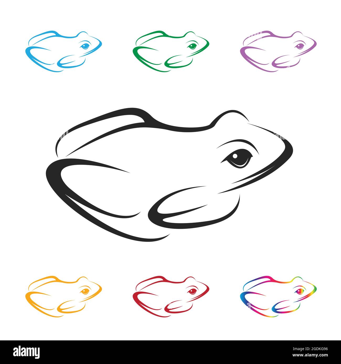 Vector image of a frog on white background. Easy editable layered ...