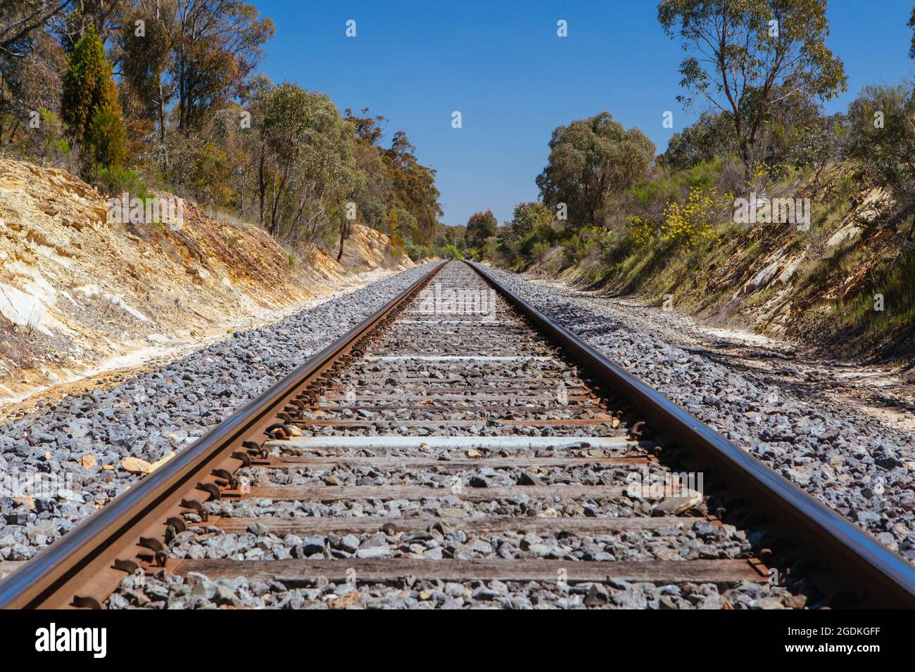 Victorian Railway Line in Australia Stock Photo - Alamy