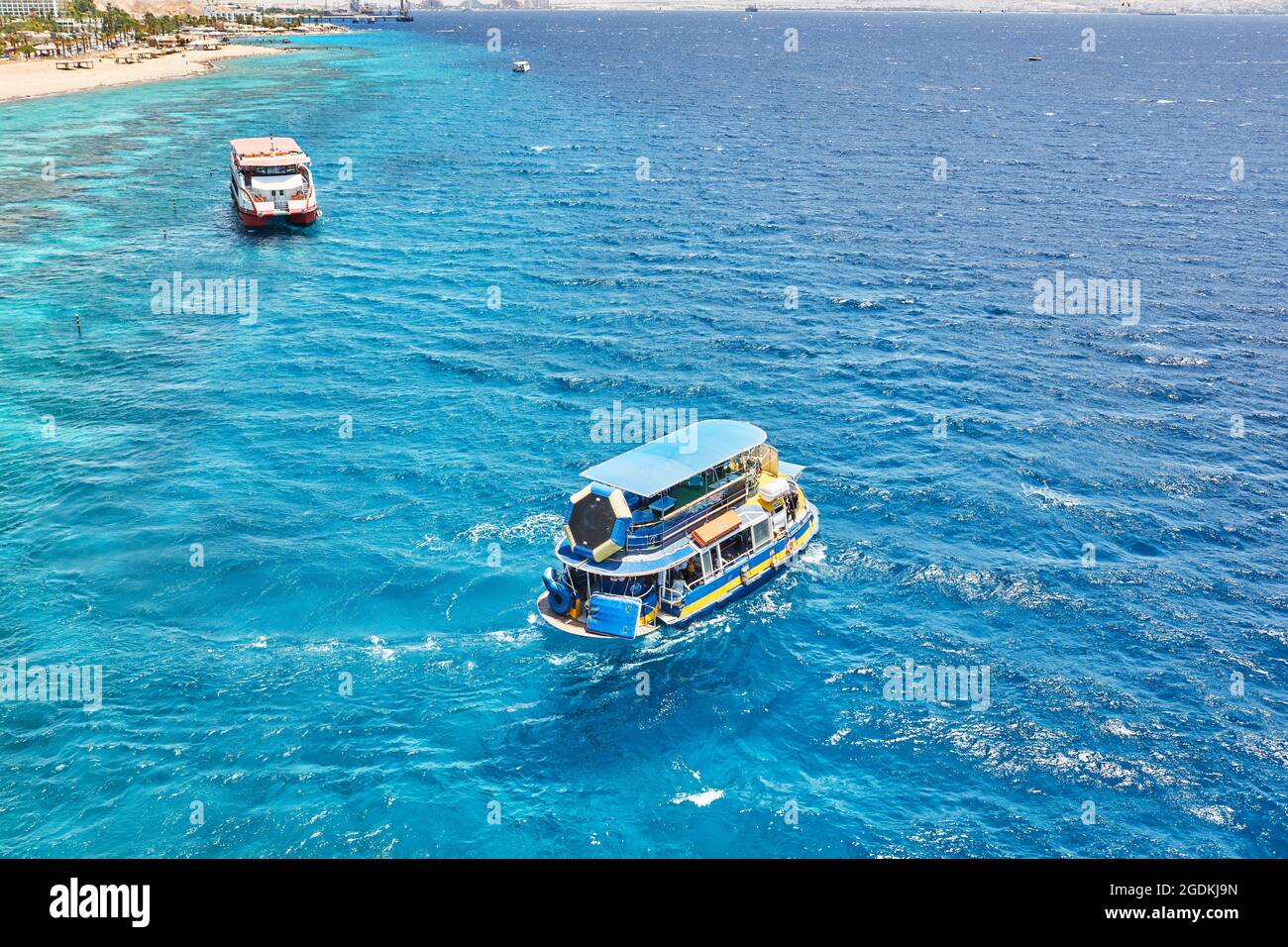 Pleasure boat for travel in the Red Sea, in Israel Stock Photo - Alamy
