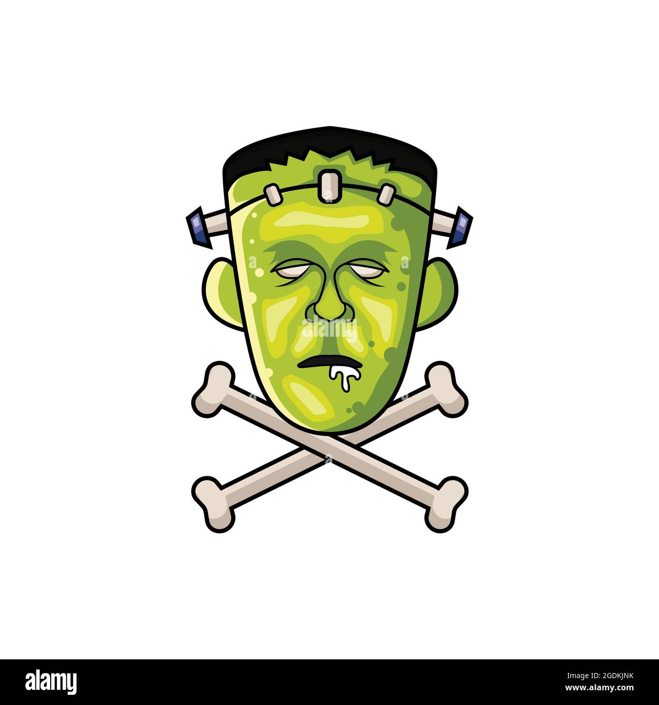vector illustration Frankenstein zombie with the bone Stock Vector ...