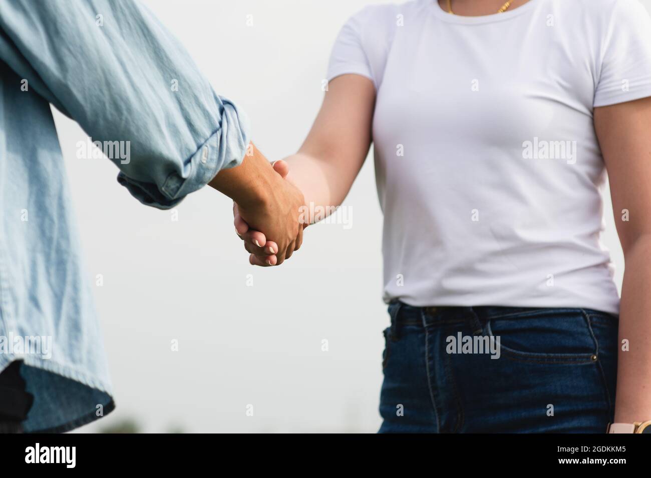 Friends shake hand union friendship community Stock Photo - Alamy
