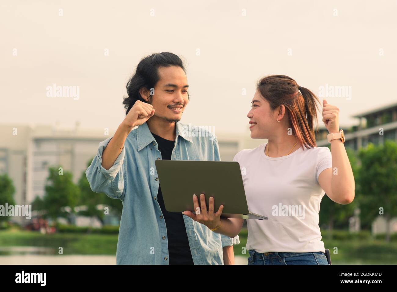 Asian man chatting friends using hi-res stock photography and images ...