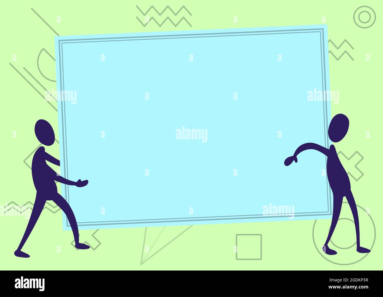 Two Colleagues Drawing Standing Carrying Large Blank Board Unity ...