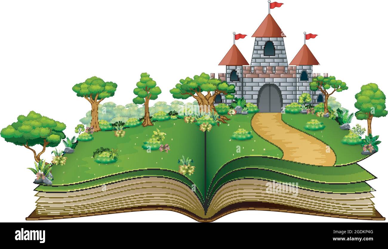 Open book with a castle hi-res stock photography and images - Alamy