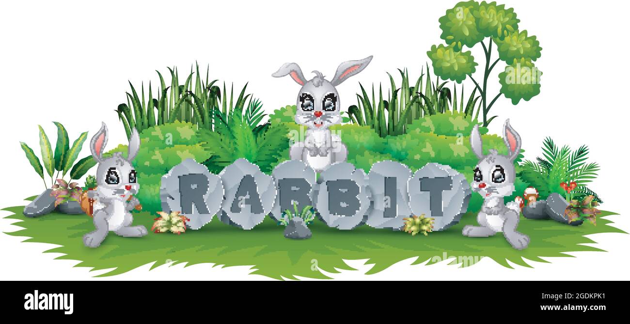 Baby rabbit and rabbit together Stock Vector Images - Alamy